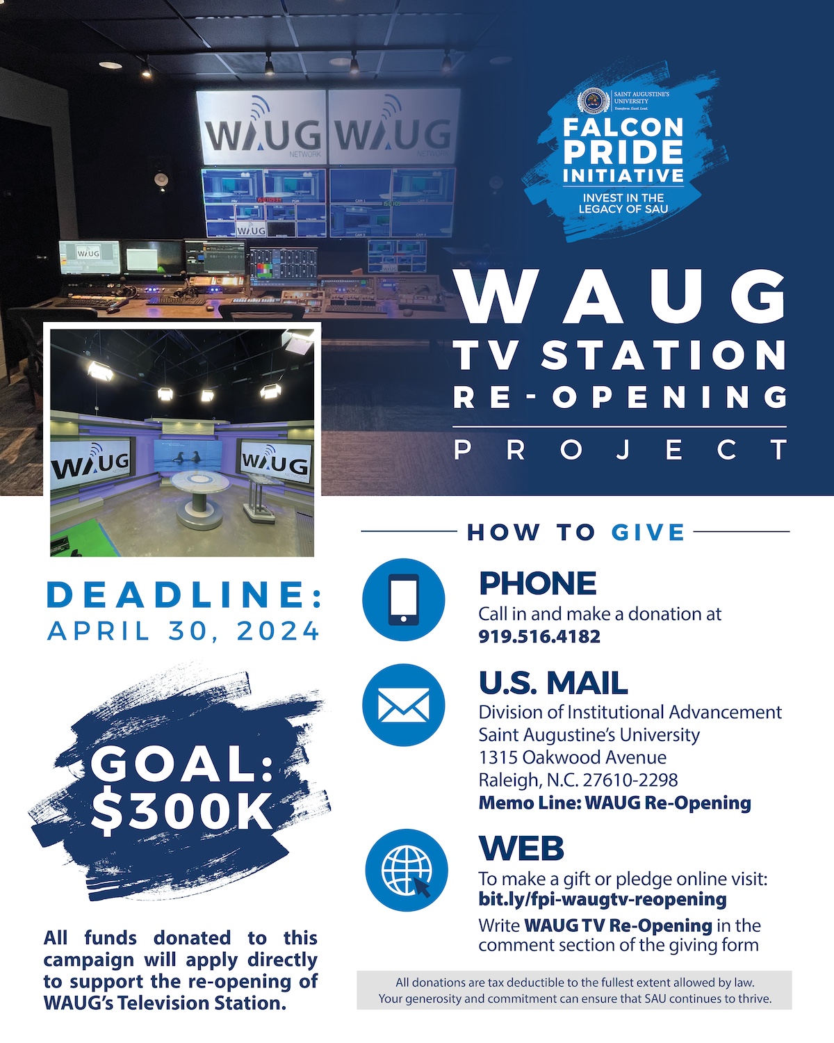 WAUG TV Station Re-Opening Project - Saint Augustine's University
